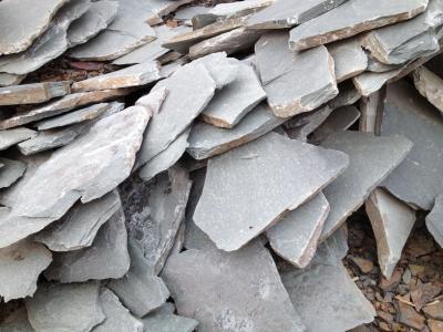 China Losa al azar de la pizarra gris, losa irregular, piedra loca, ajardinando piedras en venta
