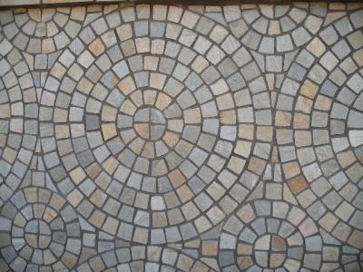 China Oyster Meshed Flagstone Split Face Oyster Flagstone Walkway Patios Fan Pattern Flagstone for sale