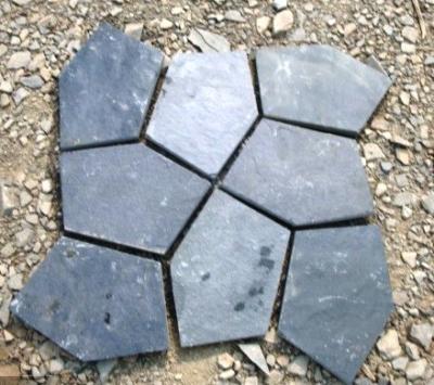 China Suelo exterior enredado pizarra natural partida de la losa de la calzada de la losa de la losa de la pizarra de la cara del negro en venta