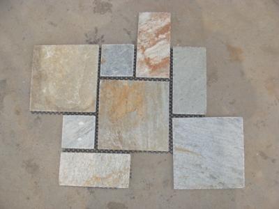 China Pavimentadoras de piedra naturales enredadas ostra partida de la calzada de la losa del patio de la losa de la pizarra de la cara de la ostra en venta
