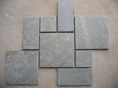 China Pared enredada gris natural rajado gris de la losa de la piedra de pavimentación de la pizarra del patio de la losa de la pizarra en venta