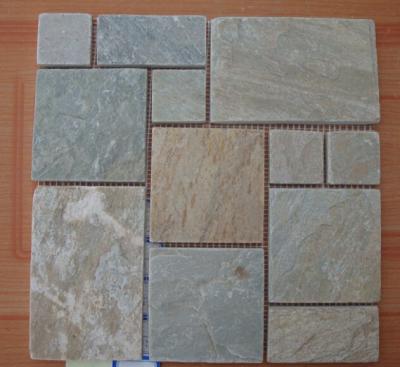 Piedras de pavimentación naturales de la ostra de la pared del mosaico de la losa de la cara de la ostra de la pizarra del patio partido de la losa