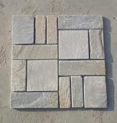 China Pavimento natural de la calzada de la losa de la ostra de las pavimentadoras del patio de la cuarcita del mosaico de la losa de la pizarra de la ostra en venta