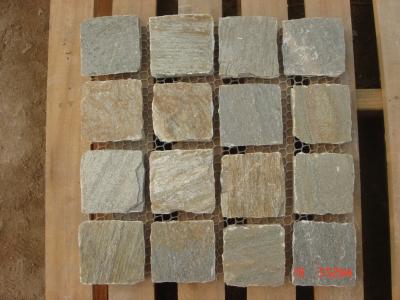 China Pavimentadoras de piedra naturales de la calzada de la losa de la pizarra de la calzada de la cara de la ostra de la pizarra del patio partido de la losa en venta