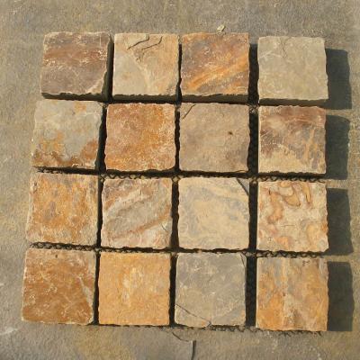 Chine Dalle engrenée divisée naturelle de pavé d'ardoise d'ardoise de la Chine de dalle de machines à paver rouillées de patio à vendre