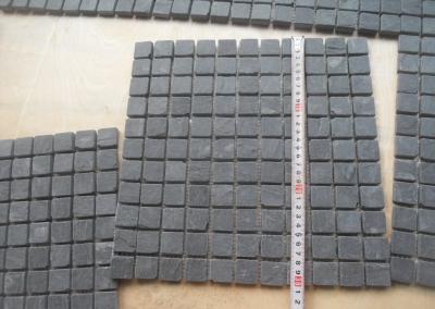 China Black Slate Mosaic Tile Natural Stone Mosaic Pattern Carbon Black Wall Mosaic Floor Mosaic Parquet for sale
