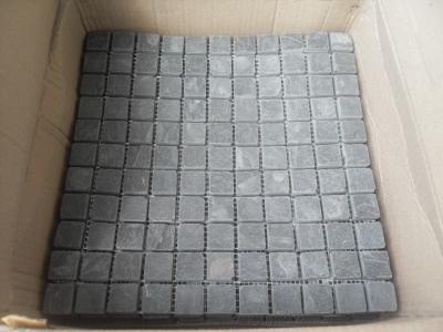 China Black Slate Mosaic Tile Natural Stone Mosaic Pattern Carbon Black Wall Mosaic Floor Mosaic Parquet for sale