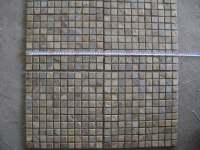 China Baldosas naturales del mosaico de la pizarra de la pared del modelo de mosaico de la pizarra del mosaico oxidado de la piedra en venta