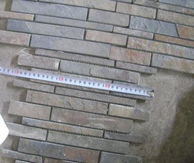 Natural Stone Mosaic Pattern Rusty Slate Mosaic Wall Tiles Split Stone Mosaic Floor Tiles