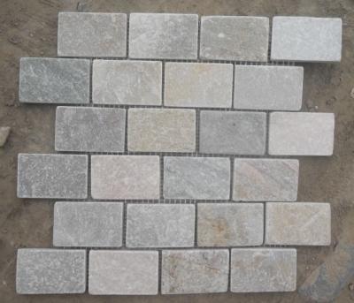 Chine Le mur en pierre naturel de mosaïque de mosaïque de pierre d'ardoise d'huître couvre de tuiles des carrelages de mosaïque d'huître à vendre