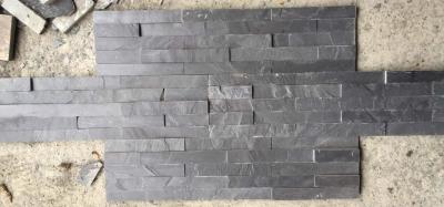China Charcoal Slate Thin Stone Veneer,Black Split Face Slate Z Stone Panel,Riven Slate Stacked Stone,Black Slate Culture Ston for sale