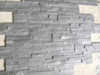China Charcoal Slate Thin Stone Veneer,Black Split Face Slate Z Stone Panel,Riven Slate Stacked Stone,Black Slate Culture Ston for sale