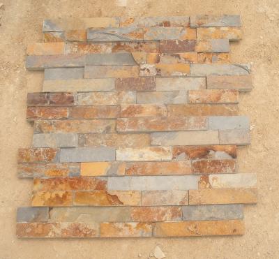 China Chapa de piedra fina natural de la pizarra 3D Ledgestone de la pizarra de la chimenea del revestimiento multicolor oxidado de la piedra en venta