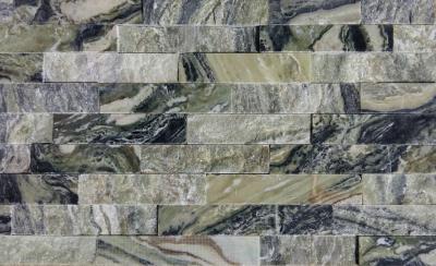 Chine Pierre de culture de marbre de vague verte, panneau d'intérieur de pierre de mur, placage en pierre mince de décor extérieur de mur à vendre