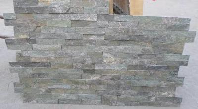 Chine Le placage en pierre mince de quartzite de Forest Green, cheminée a empilé la pierre en pierre et extérieure de culture de quartzite à vendre