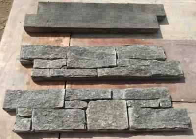 China Piedra apilada cuarcita verde cementada, piedra gruesa de la cultura de la cuarcita, pared natural Ledgestone en venta