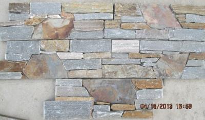 China Revestimiento gris/del negro de la pizarra Z de la piedra, piedra apilada densamente cementada, el panel al aire libre de la piedra de la pared en venta