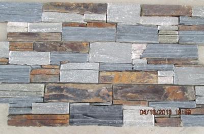 China Revestimiento gris/del negro de la pizarra Z de la piedra, piedra apilada densamente cementada, el panel al aire libre de la piedra de la pared en venta