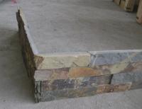 China Rusty Multicolor Slate Stone Veneer 600x150mm Natural Split Face Wall Cladding for sale