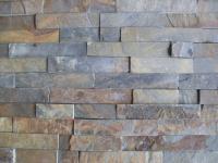 China Rusty Multicolor Slate Stone Veneer 600x150mm Natural Split Face Wall Cladding for sale