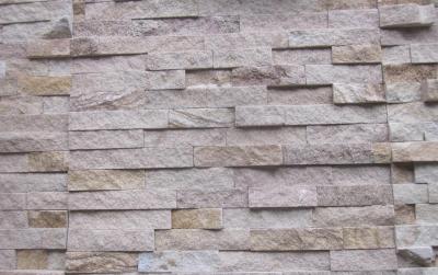 Chine Grès beige Ledgestone, pierre empilée par grès d'intérieur, panneau extérieur de pierre de culture de grès à vendre