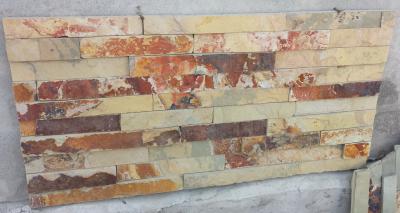 China Pizarra oxidada amarilla Ledgestone, chapa de piedra fina de la pizarra interior, de la cara de la fractura piedra apilada pizarra al aire libre en venta