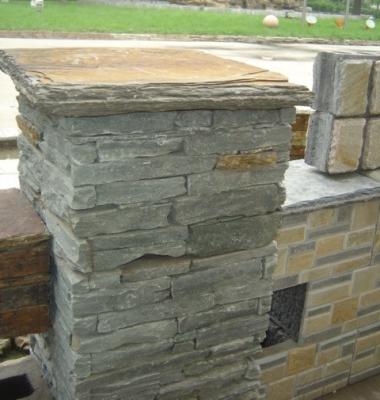 China La columna verde de la pizarra, pilar de piedra natural, pilar de Ledgestone, buzón de correos de piedra verde, bloquea el pilar verde en venta