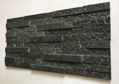 Chine Pierre empilée par quartzite de diamant noir, pierre noire extérieure fendue de culture de Face+Polished, quartzite Ledgestone, panneaux en pierre à vendre