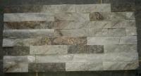 China Silver White Quartzite Ledgestone Stone Cladding 600x150mm Natural Split Face Wall Panel for sale