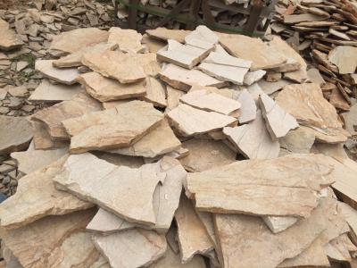 China Las losas al azar de la nueva pizarra amarilla, Slate las losas irregulares, piedras locas de la pizarra, piedras al azar del amarillo en venta