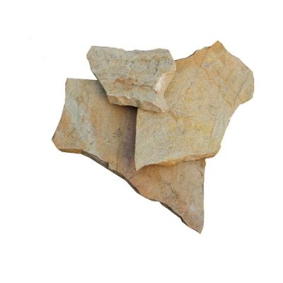 China Las losas al azar de la nueva pizarra amarilla, Slate las losas irregulares, piedras locas de la pizarra, piedras al azar del amarillo en venta