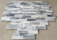 China Cloudy Grey Quartzite S Cut Stacked Stone Veneer 180x350x15-20mm Split Face Wall Cladding for sale