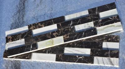 China Piedra blanca de la cultura del mármol del negro 3D, revestimiento de piedra de mármol, chapa de piedra natural, Ledgestone de mármol en venta
