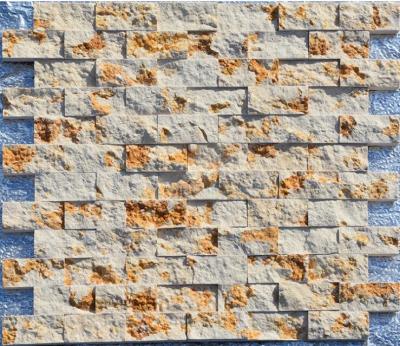 China Golden Yellow Marble Mosaic,Natural Marble Wall Mosaic,Marble Stone Mosaic,Yellow Mosaic Wall Tiles for sale