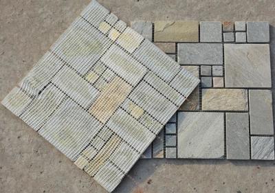 Chine Mosaïque de quartzite d'huître, modèle de mosaïque en pierre naturel, tuiles de mur de mosaïque de quartzite, mosaïque en pierre intérieure à vendre