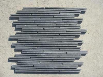 Chine Mosaïque noire d'ardoise, modèle de mosaïque en pierre naturel, tuiles noires de mur de mosaïque d'ardoise, mosaïque en pierre intérieure à vendre