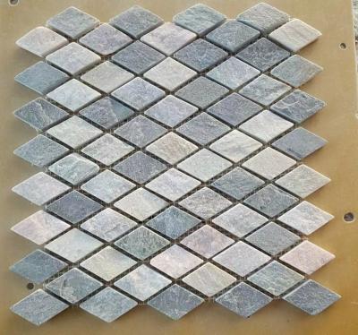 Chine Mosaïque de quartzite d'huître, modèle de mosaïque en pierre naturel, tuiles de mur de mosaïque, mosaïque en pierre intérieure à vendre