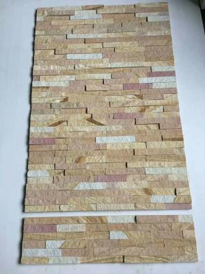 China Mehrfarbensandstein-Wand-Umhüllung, Sandstein-Kultur-Stein, Sandstein Ledgestone, Naturstein-Furnier-Blatt zu verkaufen