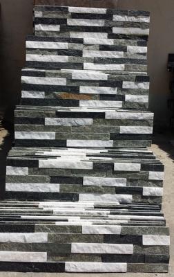 China Blanco/negro/verde mezclado colorea el revestimiento de piedra de la cuarcita, chapa de piedra fina, piedra apilada, piedra de la cultura, Ledgestone en venta