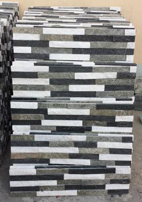 China Blanco/negro/verde mezclado colorea el revestimiento de piedra de la cuarcita, chapa de piedra fina, piedra apilada, piedra de la cultura, Ledgestone en venta