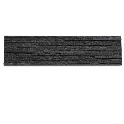 Chine Mini pierre empilée de quartzite noire, forme Ledgestone, pierre noire de culture, placage en pierre de cascade de quartzite de quartzite à vendre