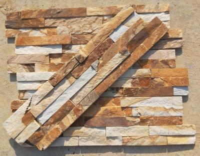China Gold Wood Limestone Culture Stone,Slate Ledgestone,Natural Zclad Stone Cladding,Slate Stacked Stone for sale