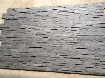 China Piedra apilada pizarra partida de la cara, revestimiento negro rajado de la piedra de la pizarra, chapa de piedra fina, los paneles negros de la piedra de Zclad de la pizarra en venta