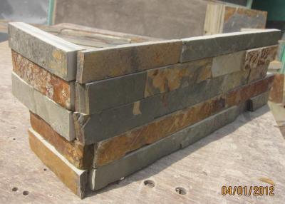 China China-Mehrfarbenspalten-Gesichts-Schiefer-Stein-Umhüllung, rostiger Schiefer-Zclad Staplungsstein, Schiefer Ledgestone, Kultur-Stein zu verkaufen