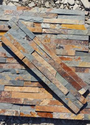 China China-Mehrfarbenspalten-Gesichts-Schiefer-Stein-Umhüllung, rostiger Schiefer-Zclad Staplungsstein, Schiefer Ledgestone, Kultur-Stein zu verkaufen