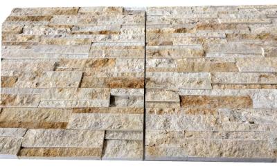 China La piedra amarilla de la cultura de la piedra caliza, los paneles del libro mayor del travertino de China, vetea la piedra apilada, los paneles de piedra amarillos, revestimiento de piedra en venta