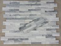 China Silver Cloud Quartzite Stacked Stone Cladding 600x150mm Natural Split Thin Veneer for sale
