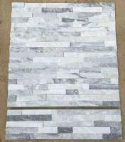 China Silver Cloud Quartzite Stacked Stone Cladding 600x150mm Natural Split Thin Veneer for sale