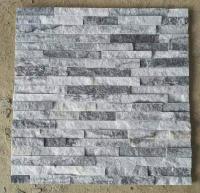 China Silver Cloud Quartzite Stacked Stone Cladding 600x150mm Natural Split Thin Veneer for sale