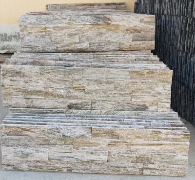 China El granito Ledgestone, los paneles de madera blancos de la piedra de la vena, granito de China apiló el revestimiento de piedra de piedra, real, chapa de piedra en venta